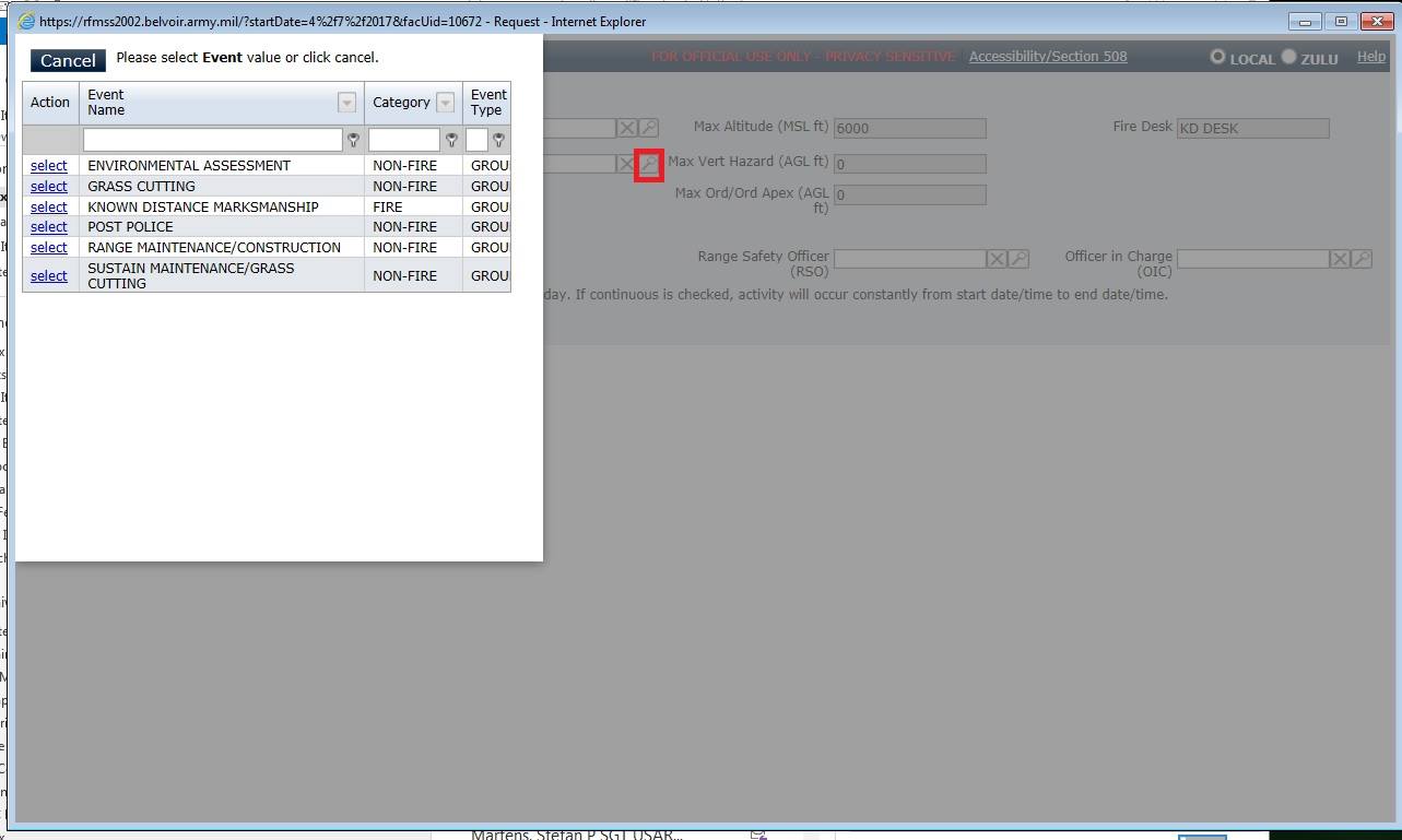 Range Facility Management Support System (RFMSS) Continued